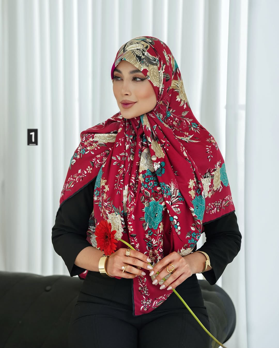 روسری ابریشم توییل کد ۶۱۷ - farascarf